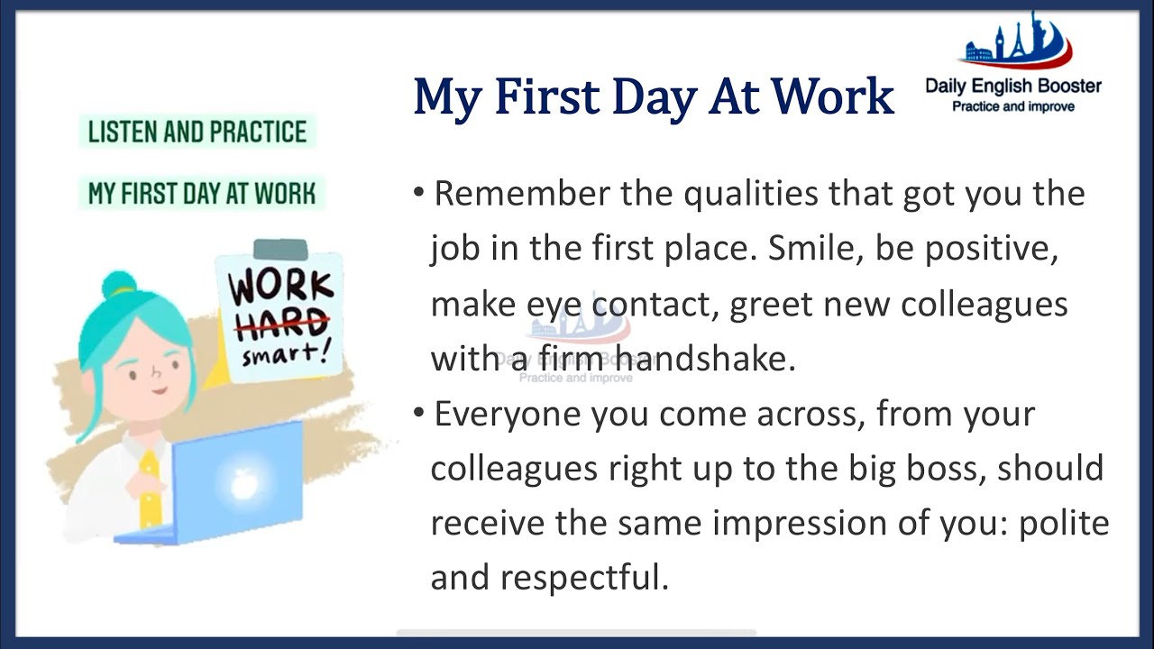 Listen & Practice English - Session 51 | My first day at work - YouTube