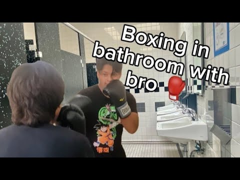 Bathroom boxing - YouTube