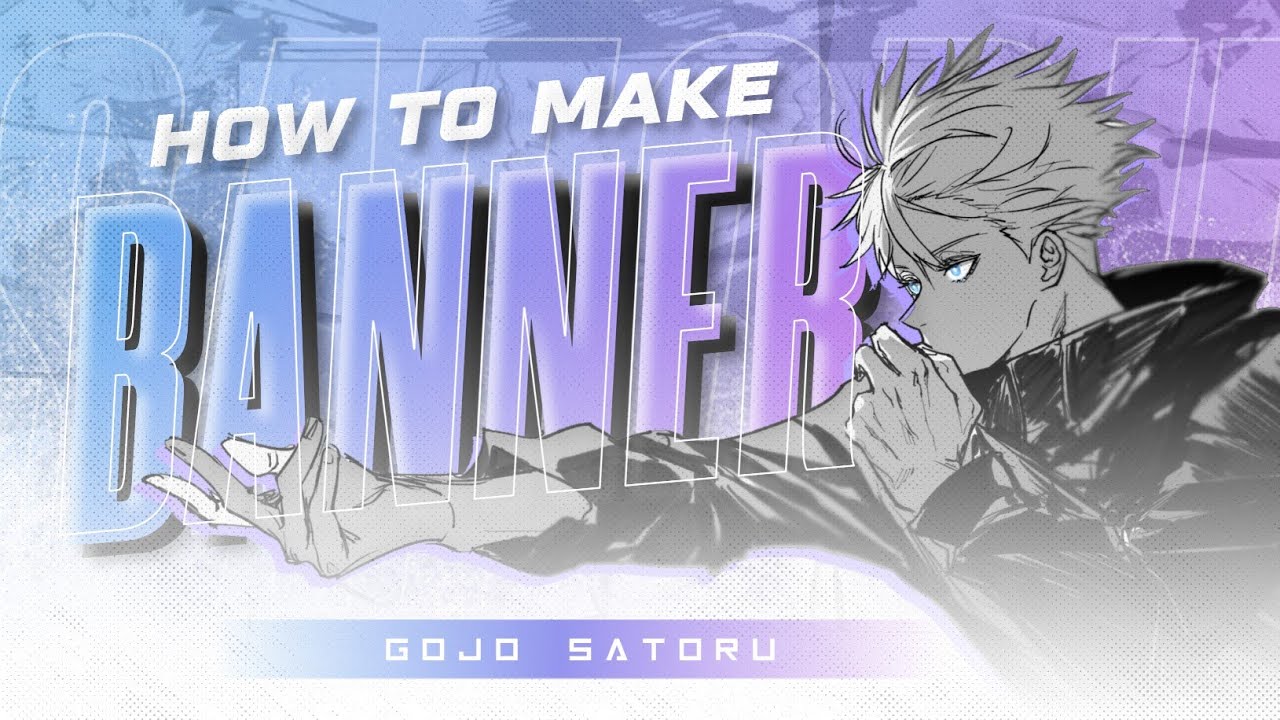 TUTORIAL DESIGN YOUTUBE BANNER GOJO | FREE MENTAHAN + FILE PLP - YouTube