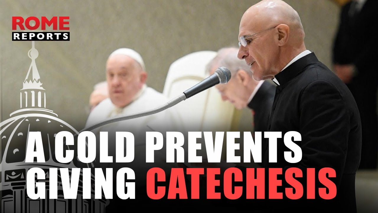 A cold prevents Pope Francis from giving his weekly catechesis - YouTube