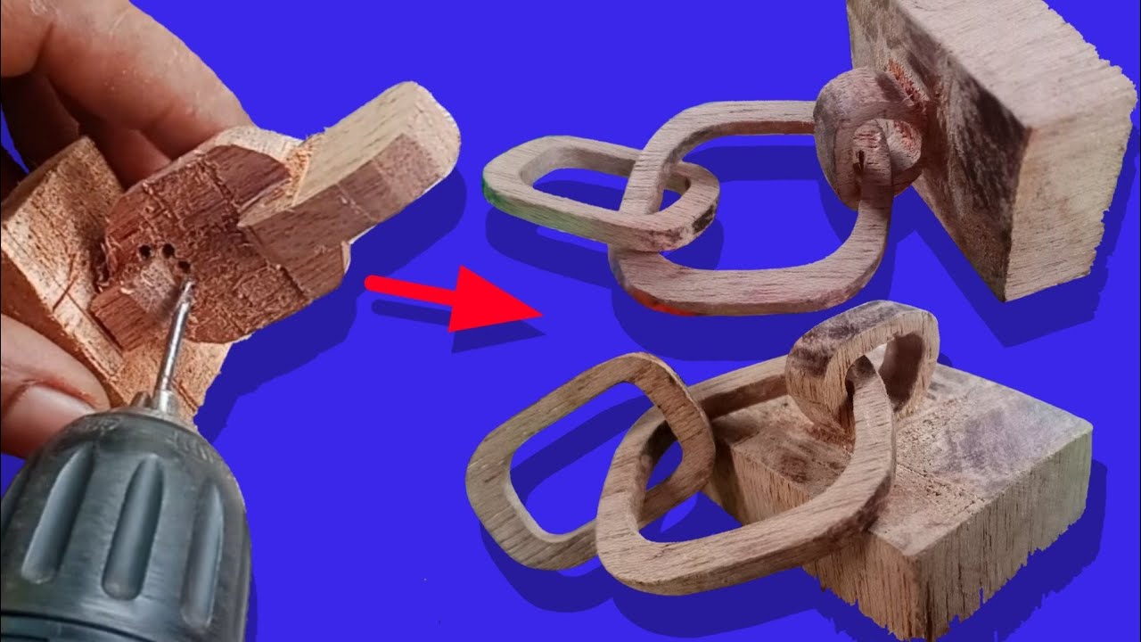 Membuat rantai dari kayu, making wooden chain - YouTube