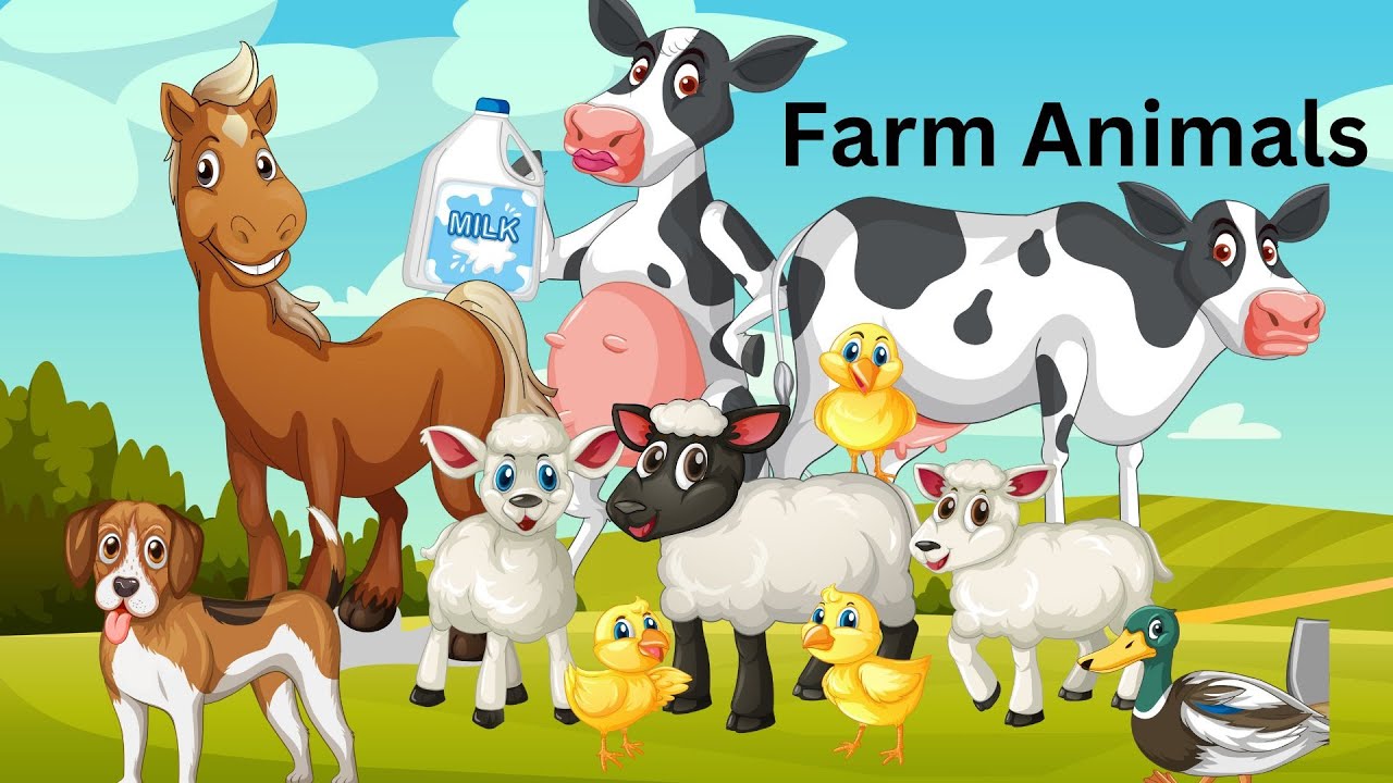 Farm Animals for kids - Animals or Kids - Vocabulary for Kids - YouTube
