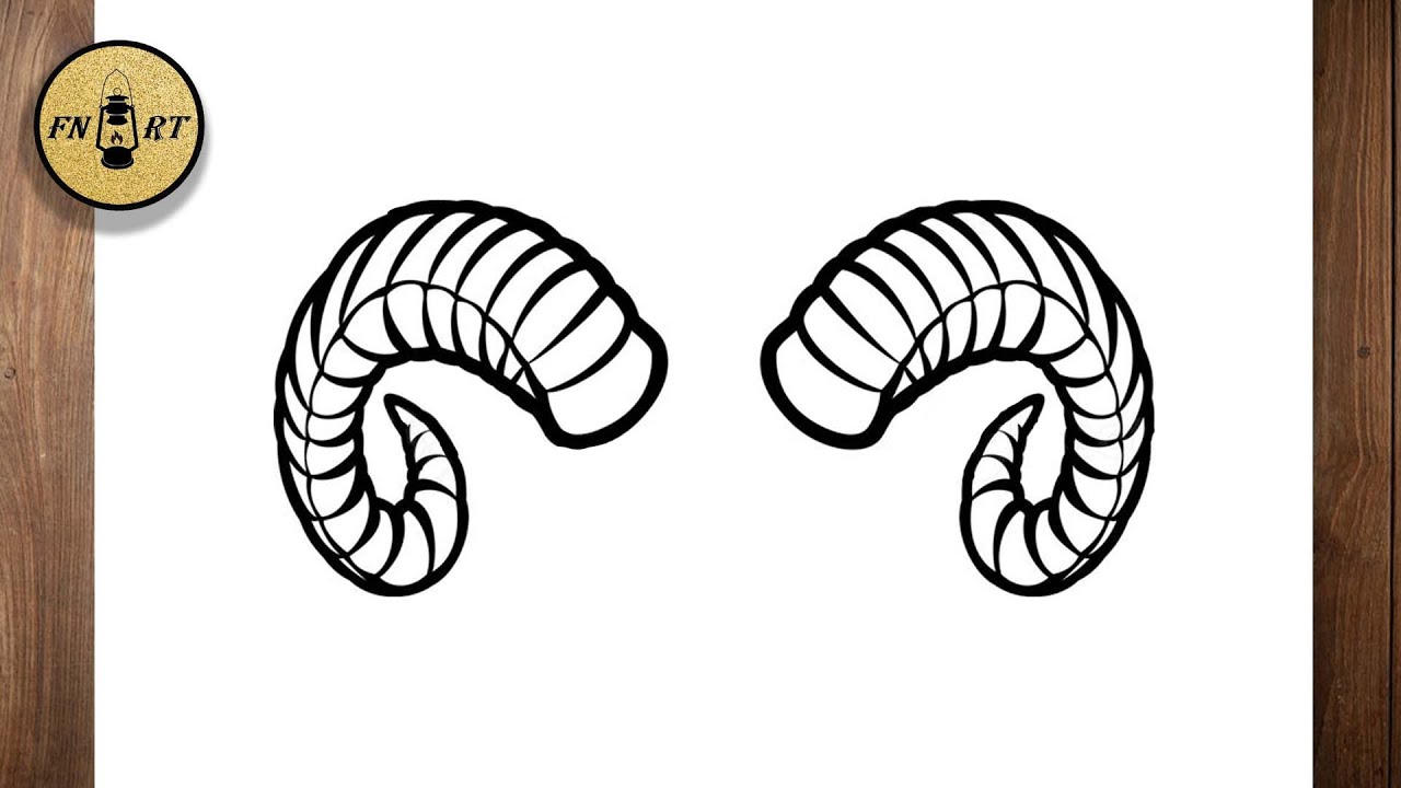 How to draw ram horns easy step by step - YouTube