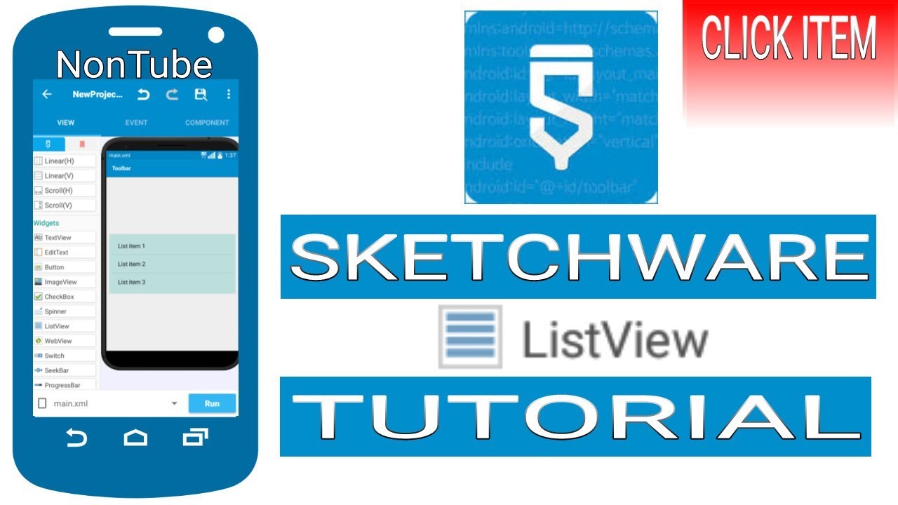 Sketchware String Listview Item Click Tutorial Nontube Youtube