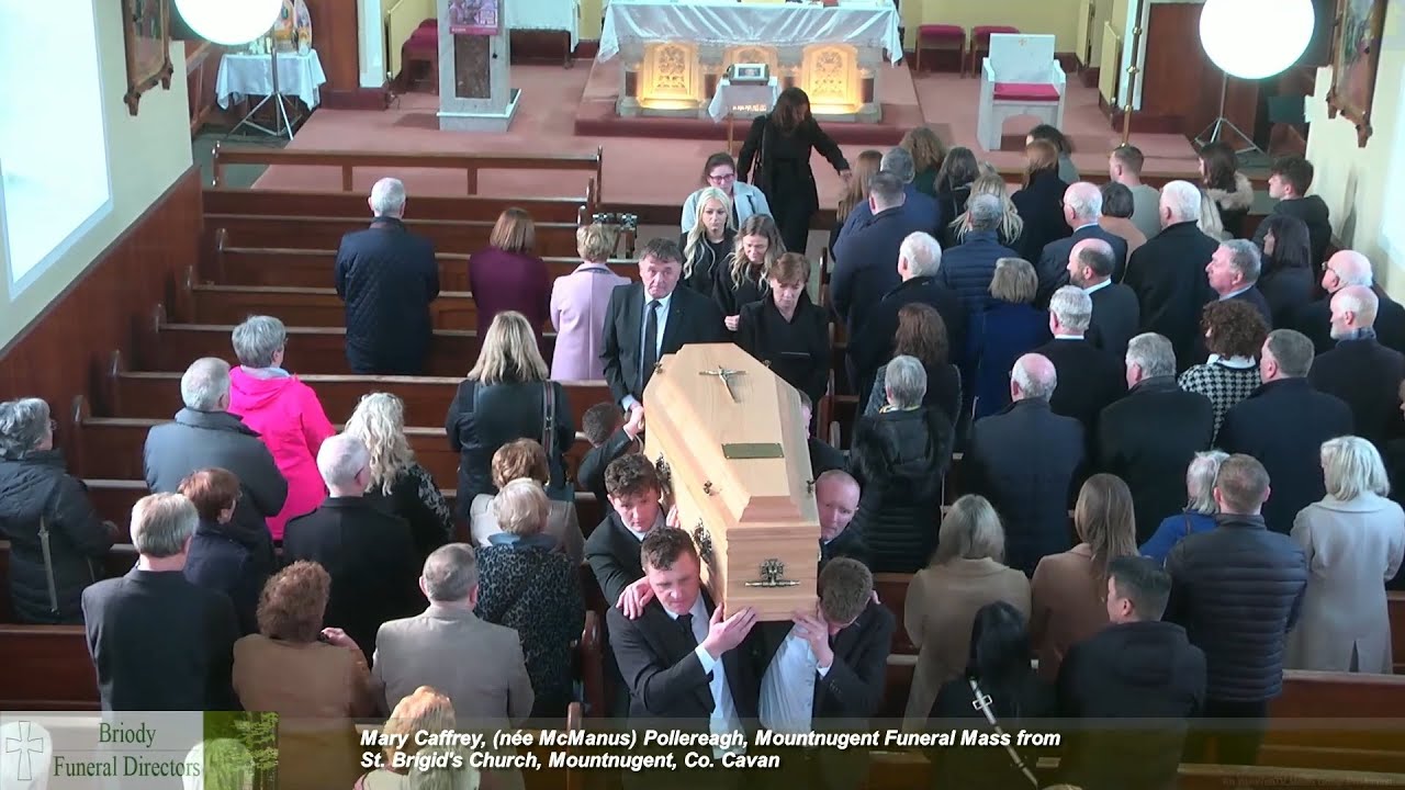 Mary Caffrey, (née McManus) Pollereagh, Mountnugent Funeral Mass - YouTube