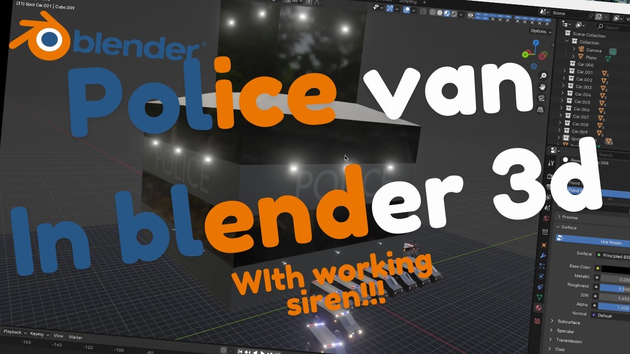 an overview of a police truck made by me in blender - YouTube