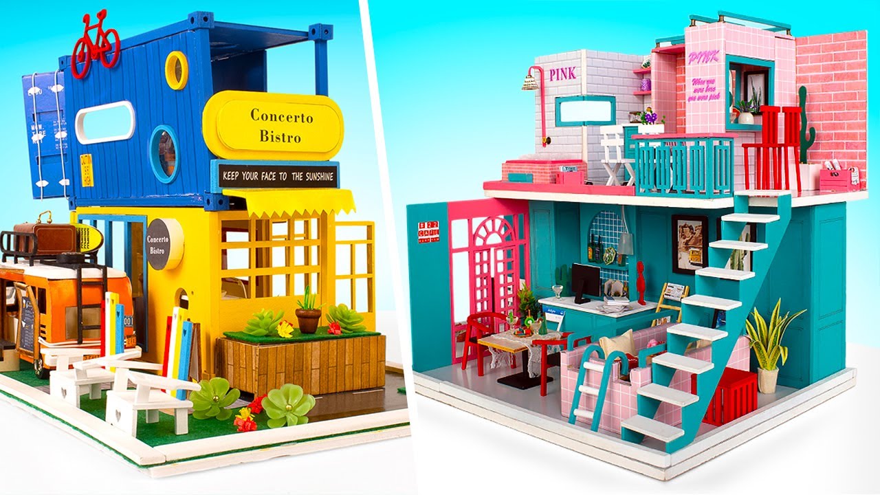 How To Build 2 DIY Mini Cafes - YouTube