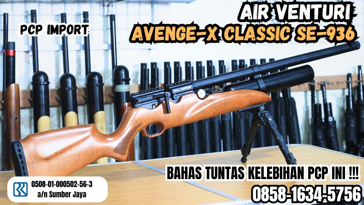 SENAPAN ANGIN PCP AIR VENTURI AVENGE X KLASIK KAYU TABUNG BOTOL - YouTube
