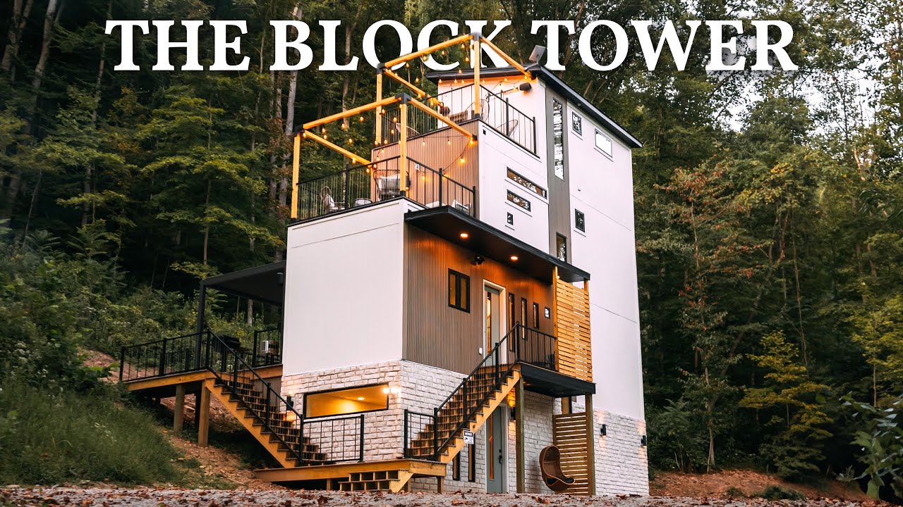 The Block Tower - Inside This Unique 4 Story Floor Plan - YouTube