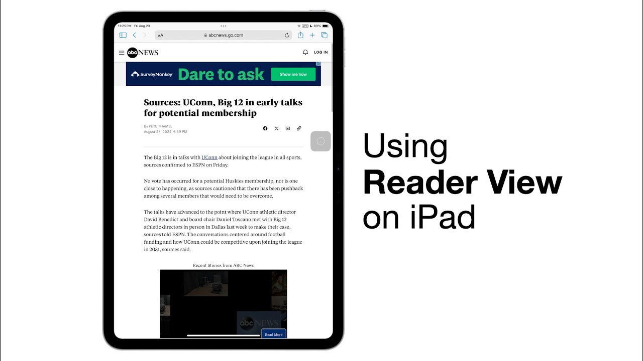Reader View on iPad - YouTube
