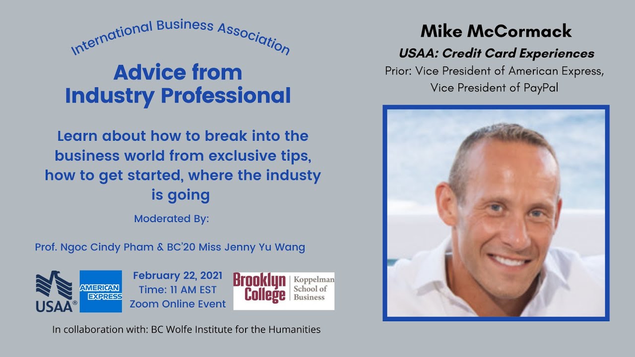 Advice From Industry Professional: Mike McCormack (USAA, former VP of ...