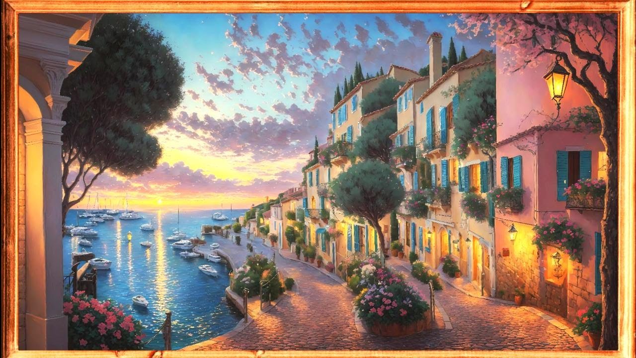 French Riviera Painting | Mediterranean Coast | Frame TV Art ...