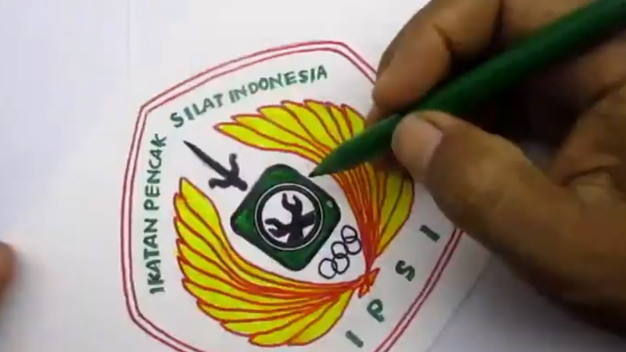 menggambar logo ipsi#pencaksilatindonesia - YouTube