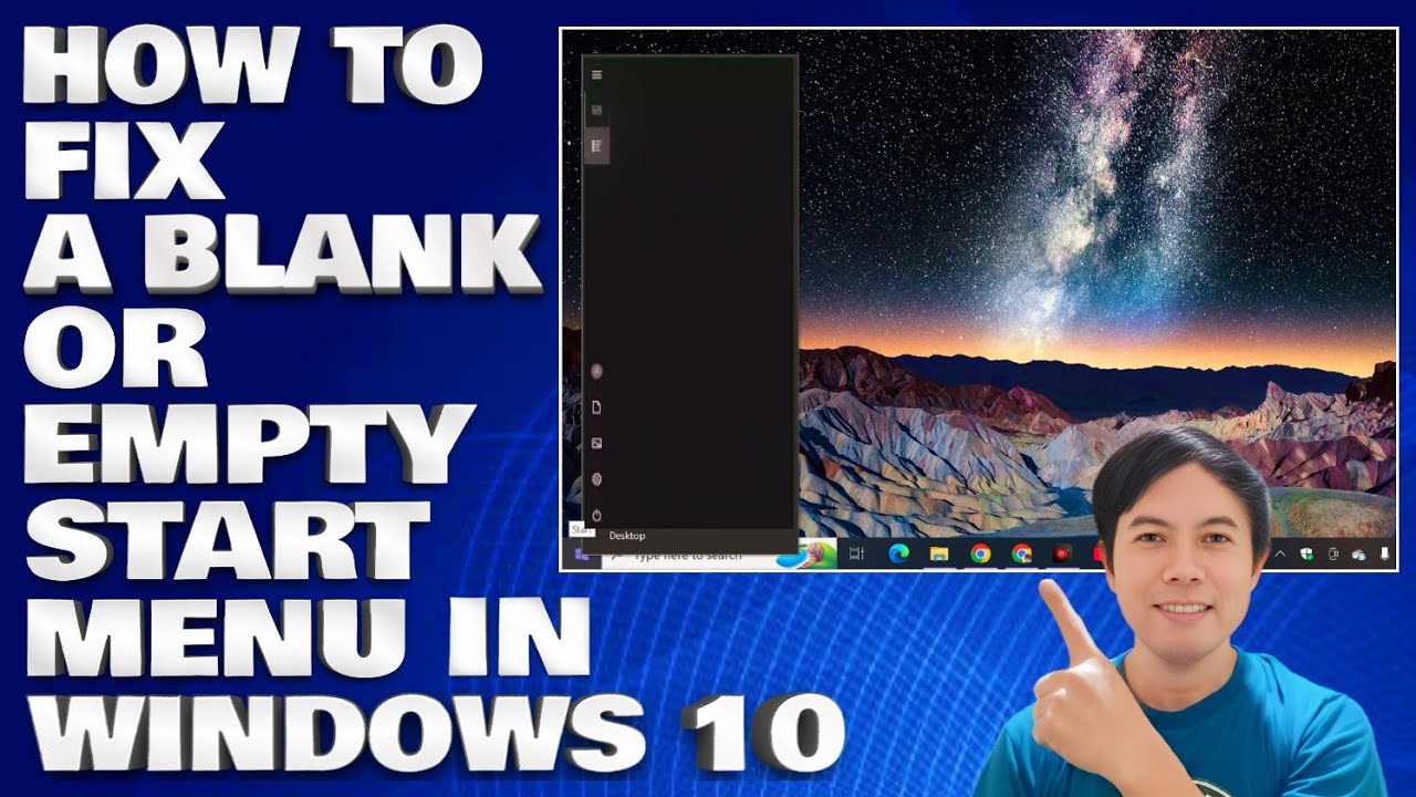 How To Fix A Blank or Empty Start Menu in Windows 10 - YouTube