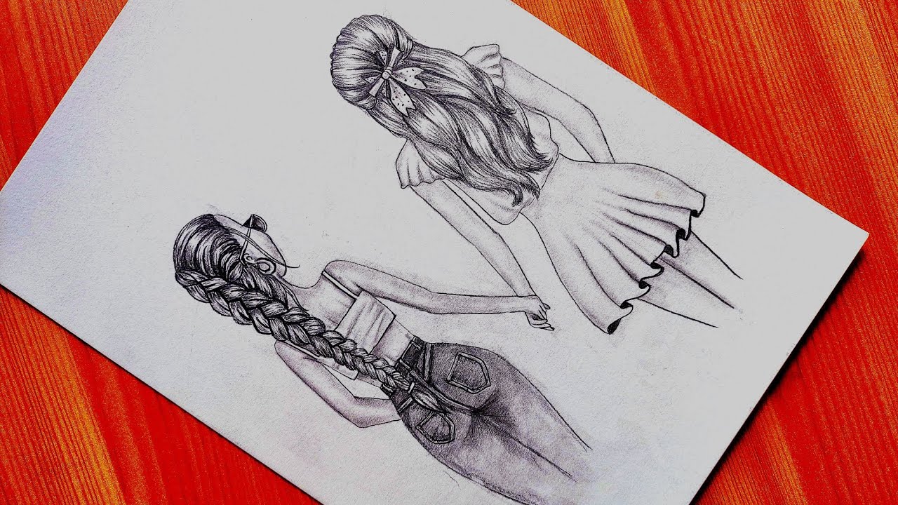 best friend drawing ||pencil drawing of bestie 💕 ||art #pencilsketch # ...