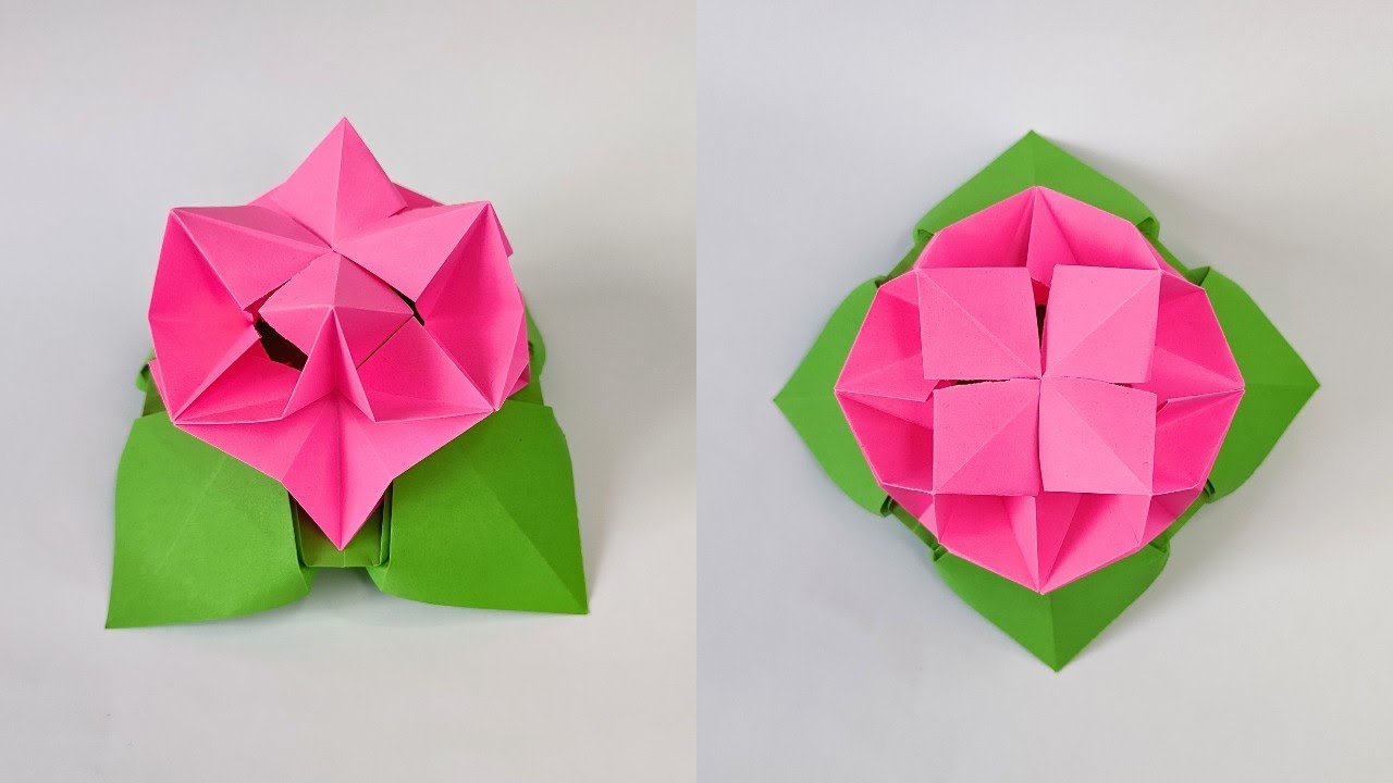 Origami HYDRANGEA | How to make a paper flowers - YouTube