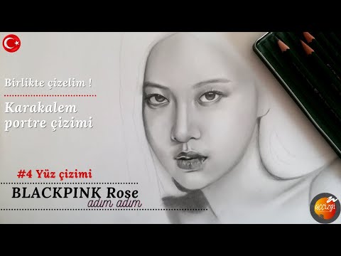 How to Drawing Blackpink Rose ? / Drawing FACE step by step #4