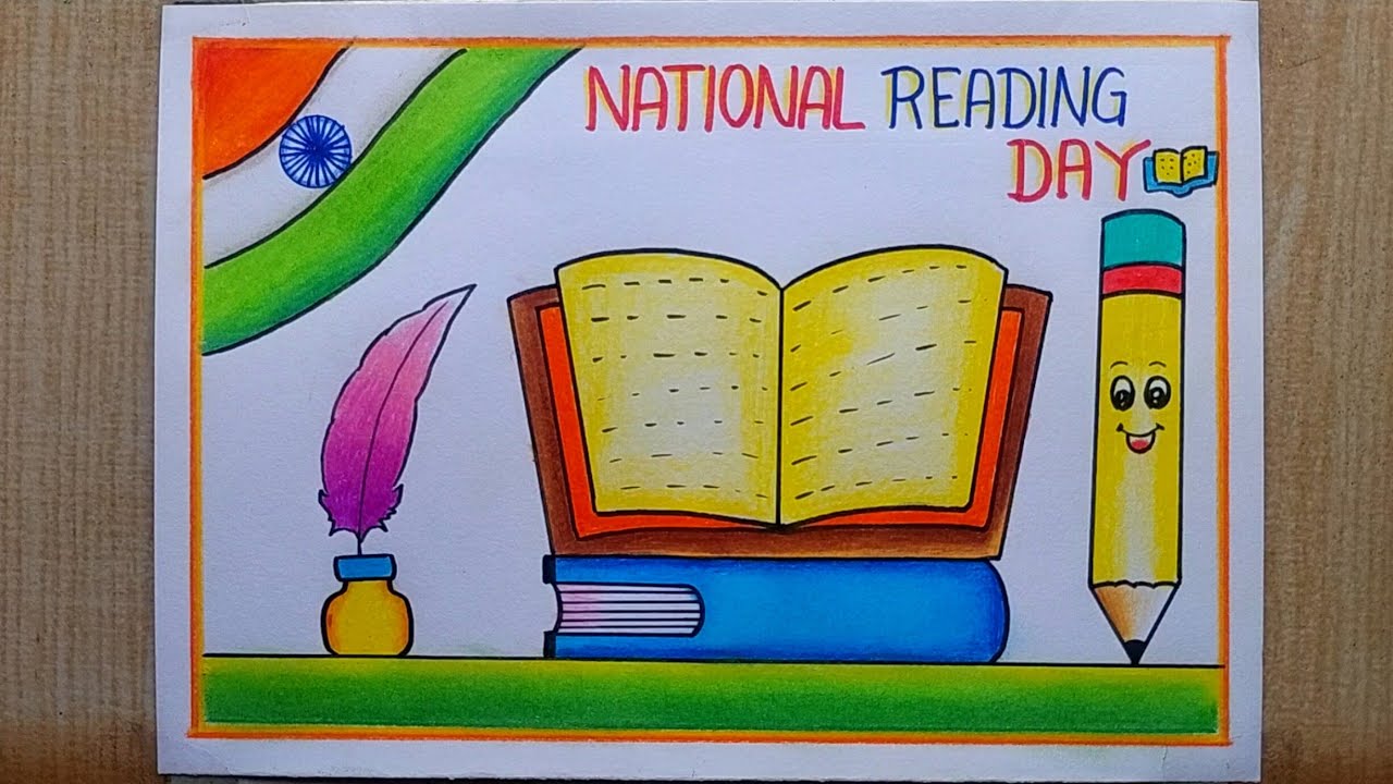 National Reading Day drawing| National Reading Day Poster drawing ...