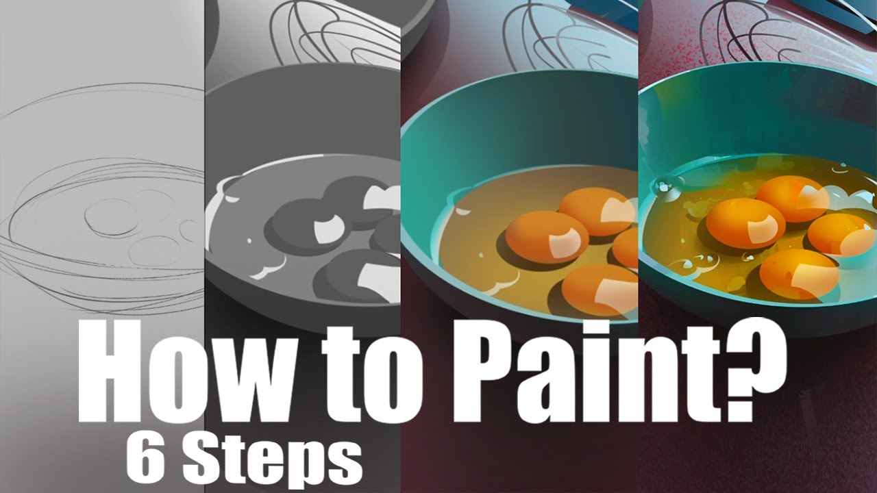 How to Paint and Color Digital Painting: 6-Steps - YouTube