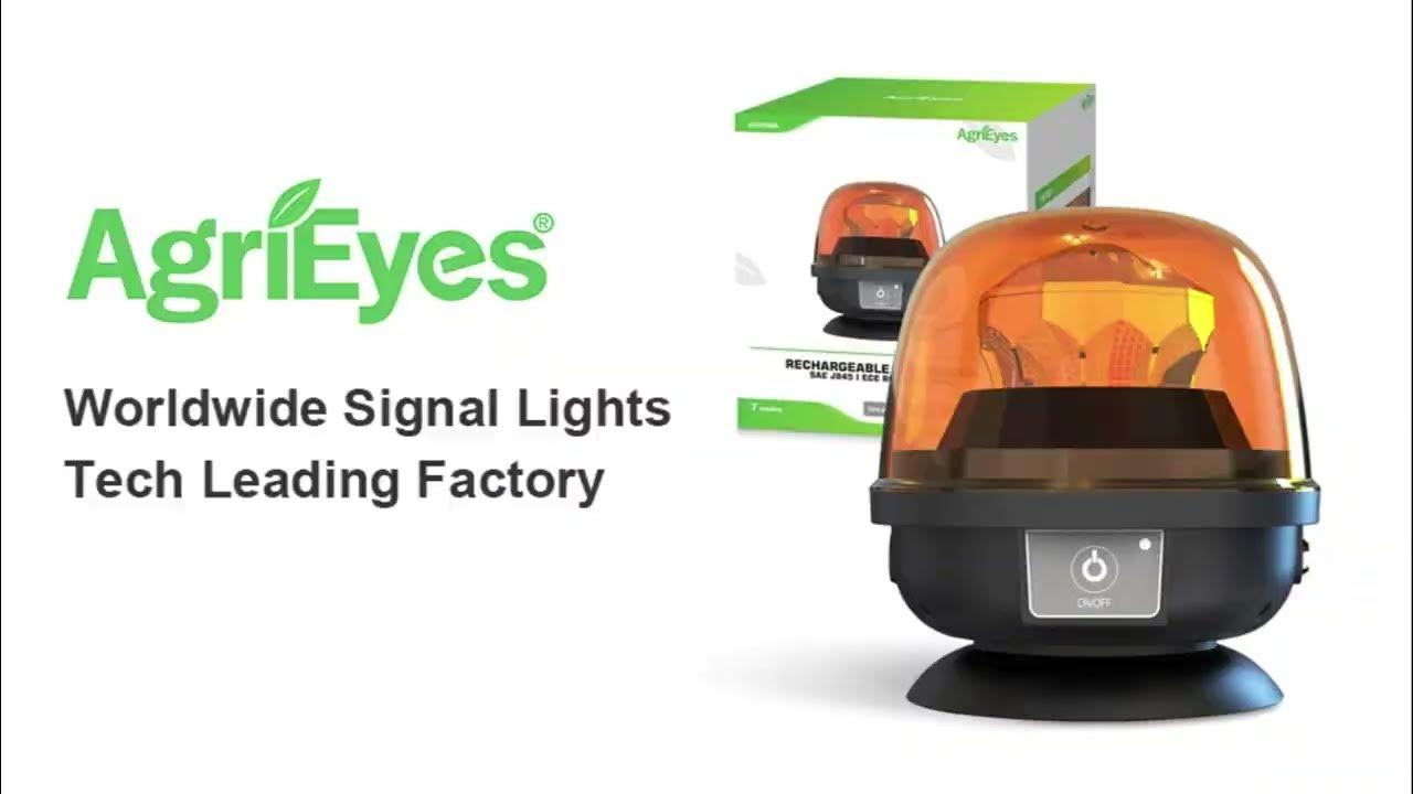 Agrieyes LED Magnetic Beacon Light Wireless Rotating Flashing Light. - YouTube