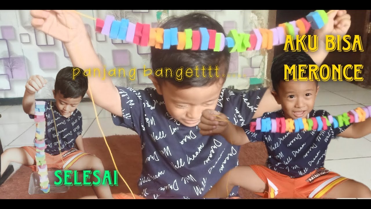 Cara Melatih Motorik Halus (3) kegiatan meronce bentuk-bentuk.. - YouTube