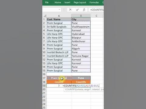 Countif & Countifs Function in Excel ! Countif formula in excel ! countifs function in excel # ...