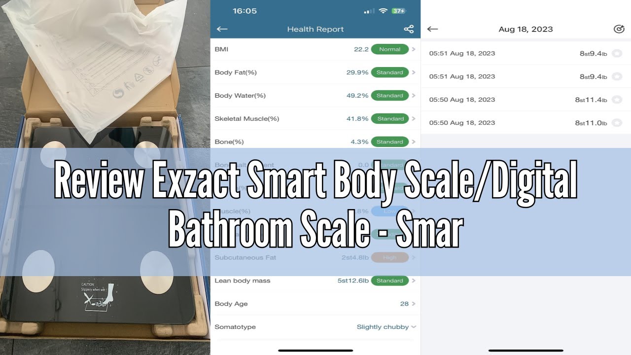 Review Exzact Smart Body Scale/Digital Bathroom Scale - Smart Phone iOS ...