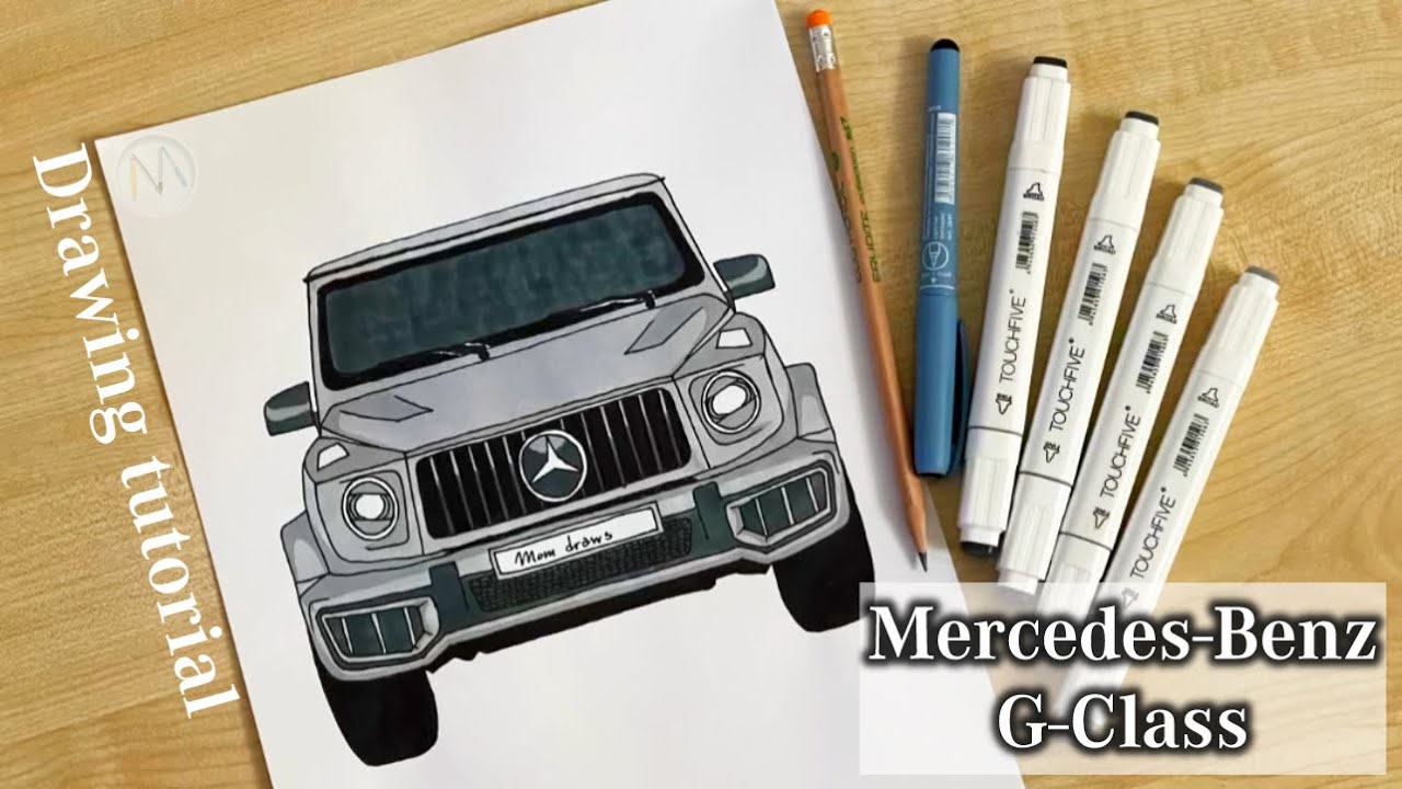 How to draw a Mercedes-Benz G-Wagon / Mercedes-Benz G-Class / Drawing a ...