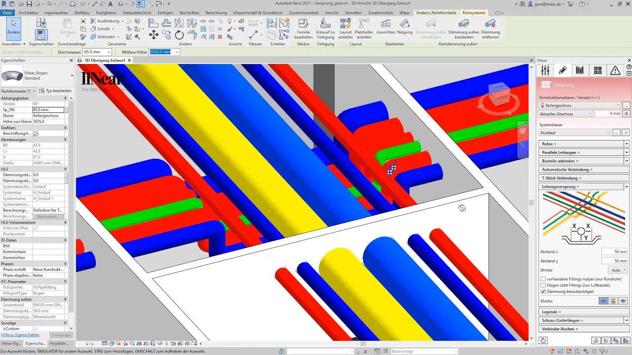 Automatischer Leitungsversprung in Autodesk Revit - YouTube