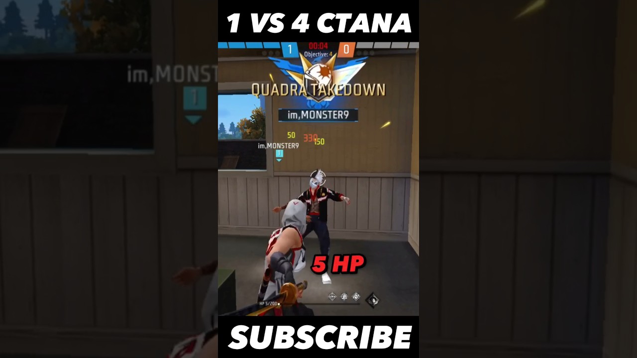1vs4 cluch 🤯jod ctana only 5 HP #shortsfeed #popular #viral ...