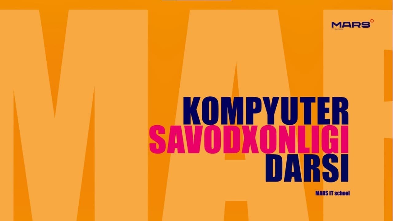 Kompyuter savodxonligi kursidan bepul darslik - YouTube