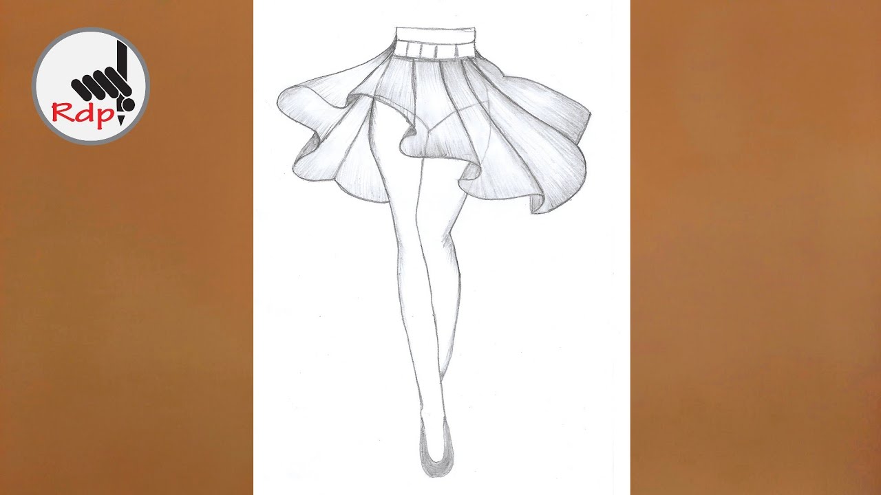 how to draw a girl long leg with nice dress - YouTube