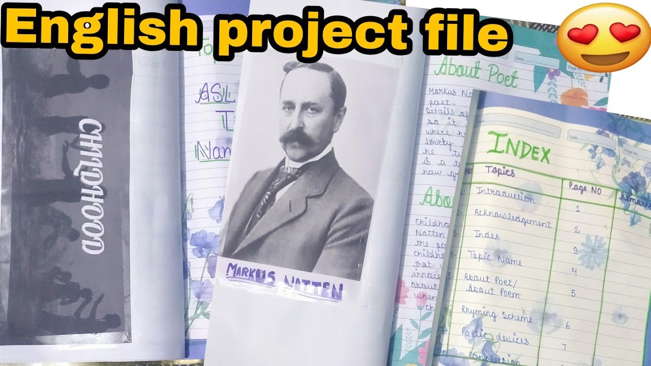 English project file class 11 topic childhood , index ,about poet ...
