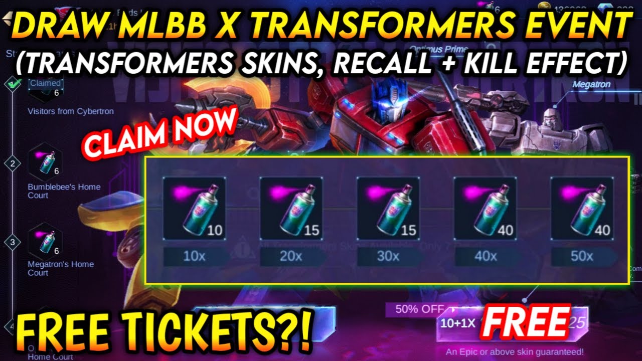 FREE TOKENS! HOW TO GET TRANSFORMERS SKIN? (CLAIM NOW) | MLBB X ...