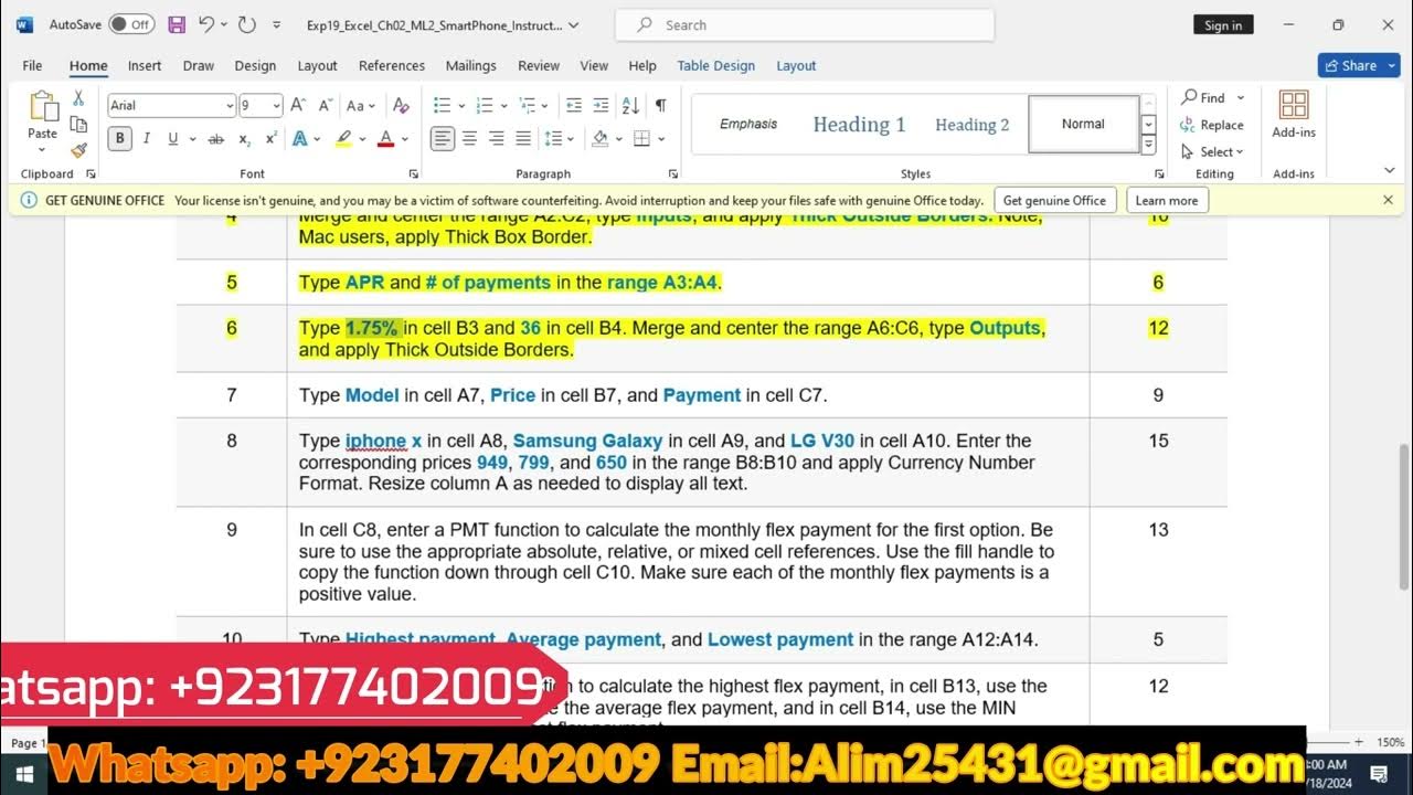 Exp19_Excel_Ch02_ML2_SmartPhone | Excel Chapter 2 Mid-Level 2 – SmartPhone - YouTube