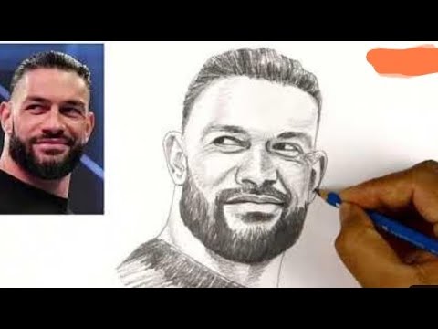How to draw Roman Reigns || WWE Roman Reigns Drawing || WWE Roman ...