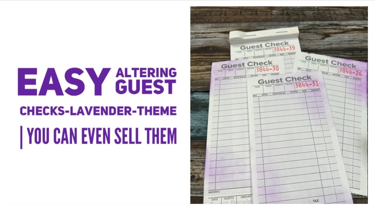 Easy Altering Guest Checks-Lavender-Theme | You can even Sell Them ...