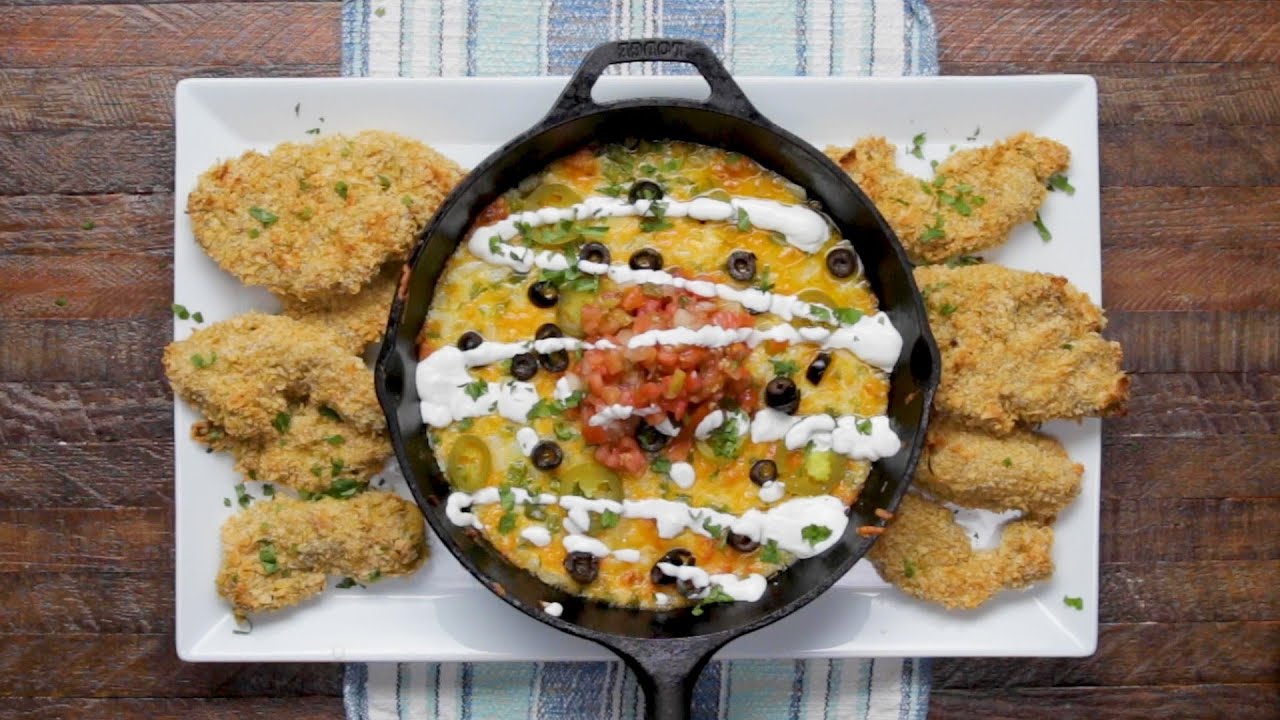 Tortilla Chip-Crusted Chicken With Queso Fundido • Tasty - YouTube