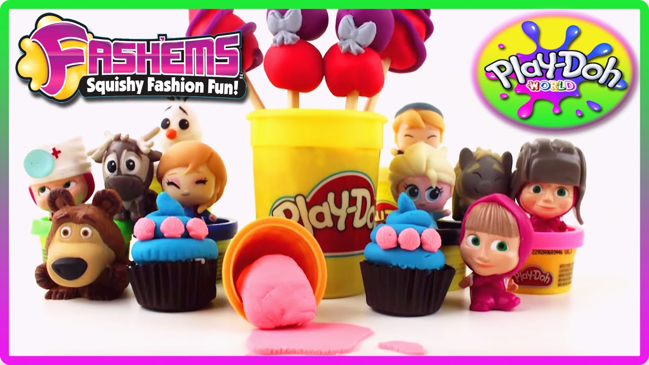 ♥ Play-Doh Sweet Shop Ice Cream Frozen Fash'ems & Masha and the Bear ...