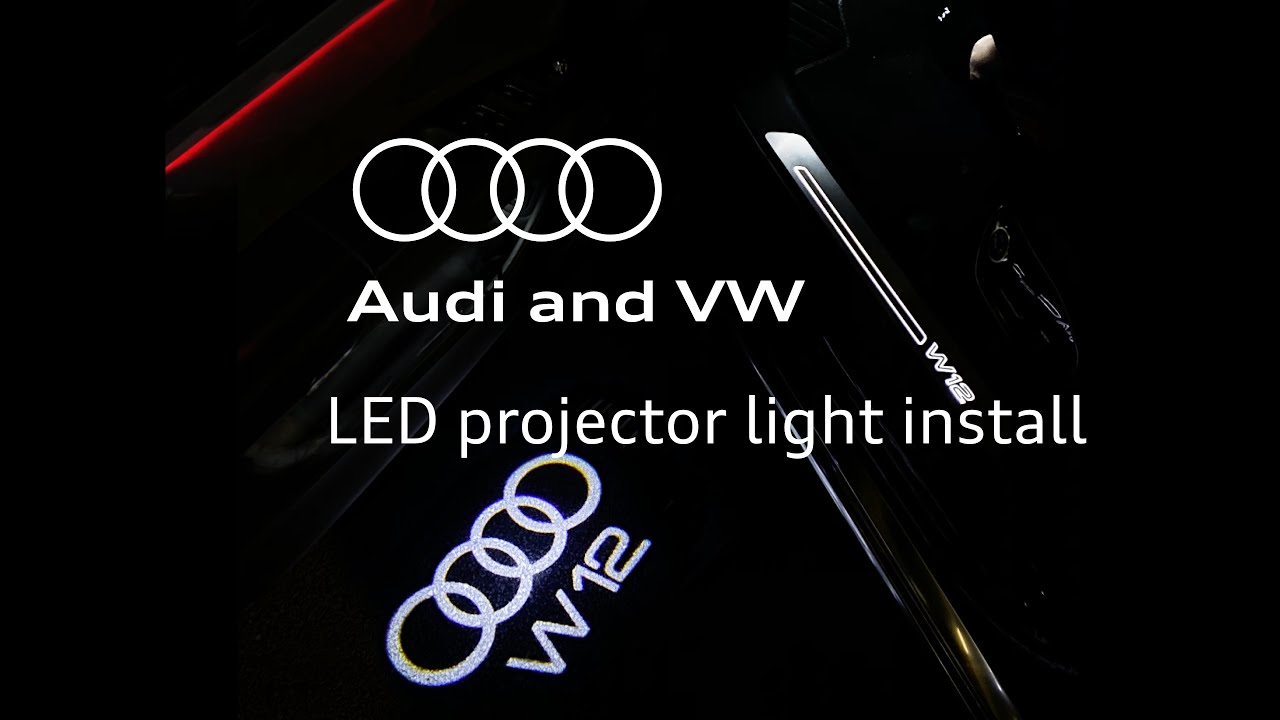 How to install LED projector puddle lights for Audi & VW - YouTube