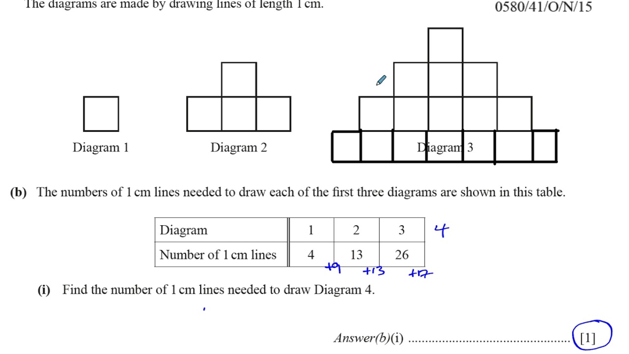 0580 41 O N 15 Q9 Number Patterns & Sequences - YouTube