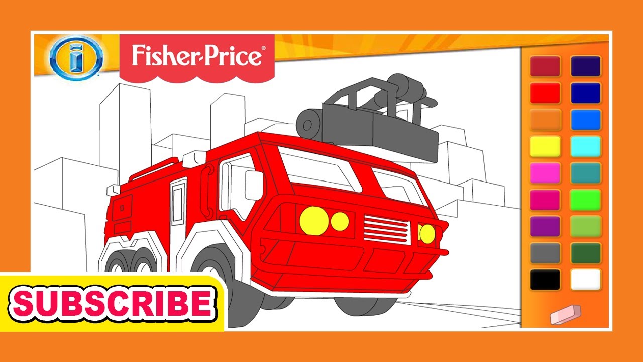 Fisher-Price: Imaginext Firetruck Coloring - for KIDS - YouTube