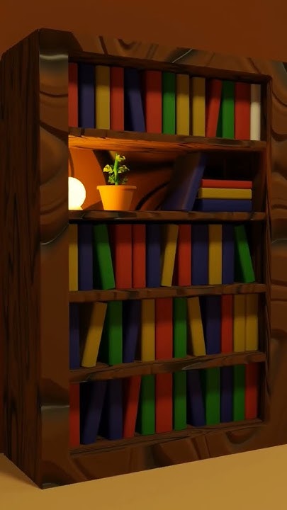 Bookshelf #blender #render - YouTube