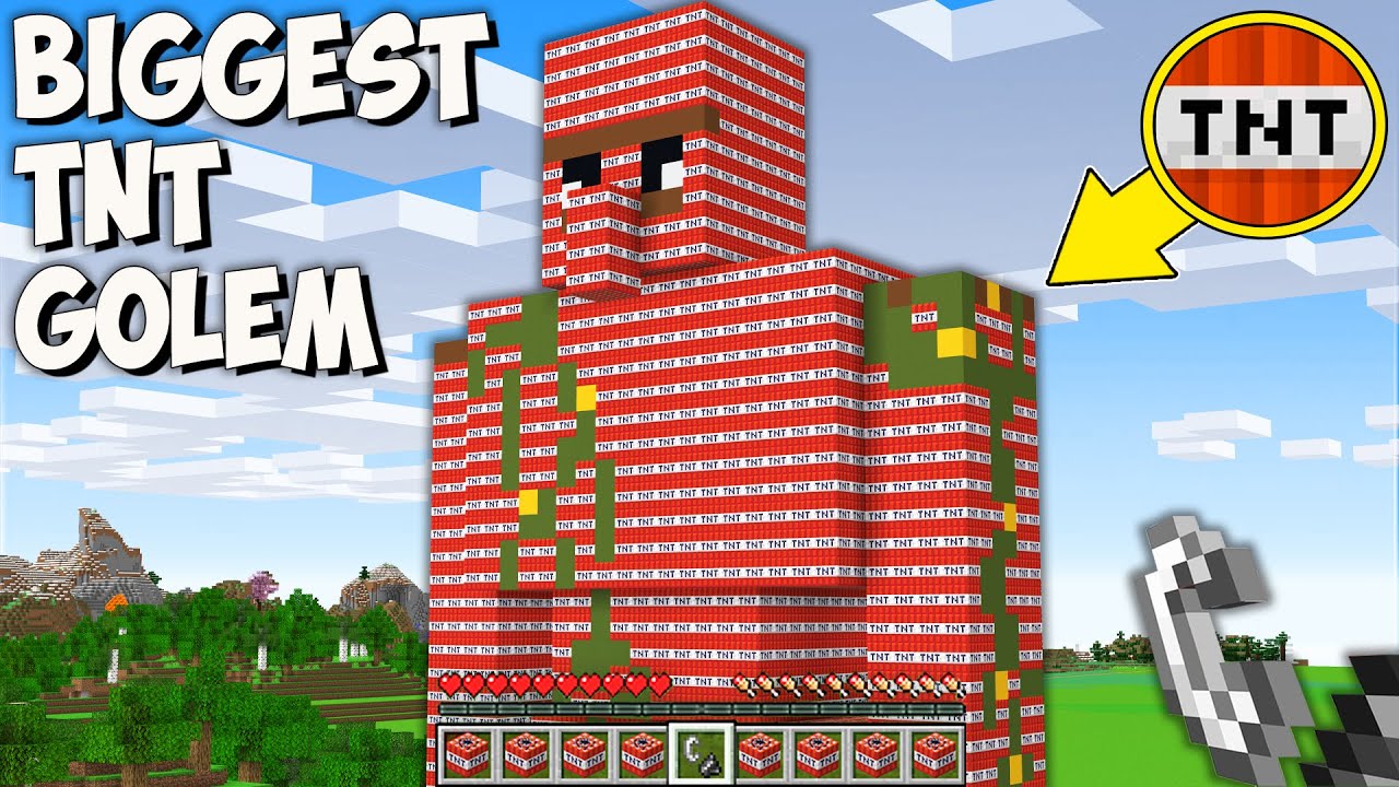 NEVER LIGHT THE BIGGEST TNT GOLEM in Minecraft!!! I found THE TALLEST ...