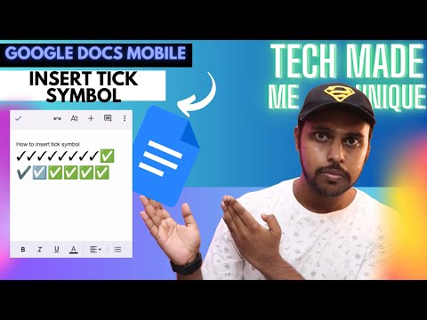 How to insert tick symbol in Google docs mobile | how to type tick on google docs mobile