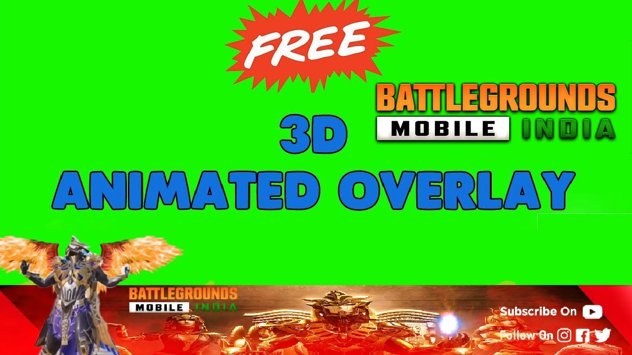 3D gaming overlay | 3D BGMI and Pubg character overlay green screen # ...