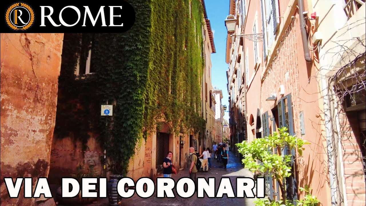 Rome guided tour Via dei Coronari [4K Ultra HD] - YouTube