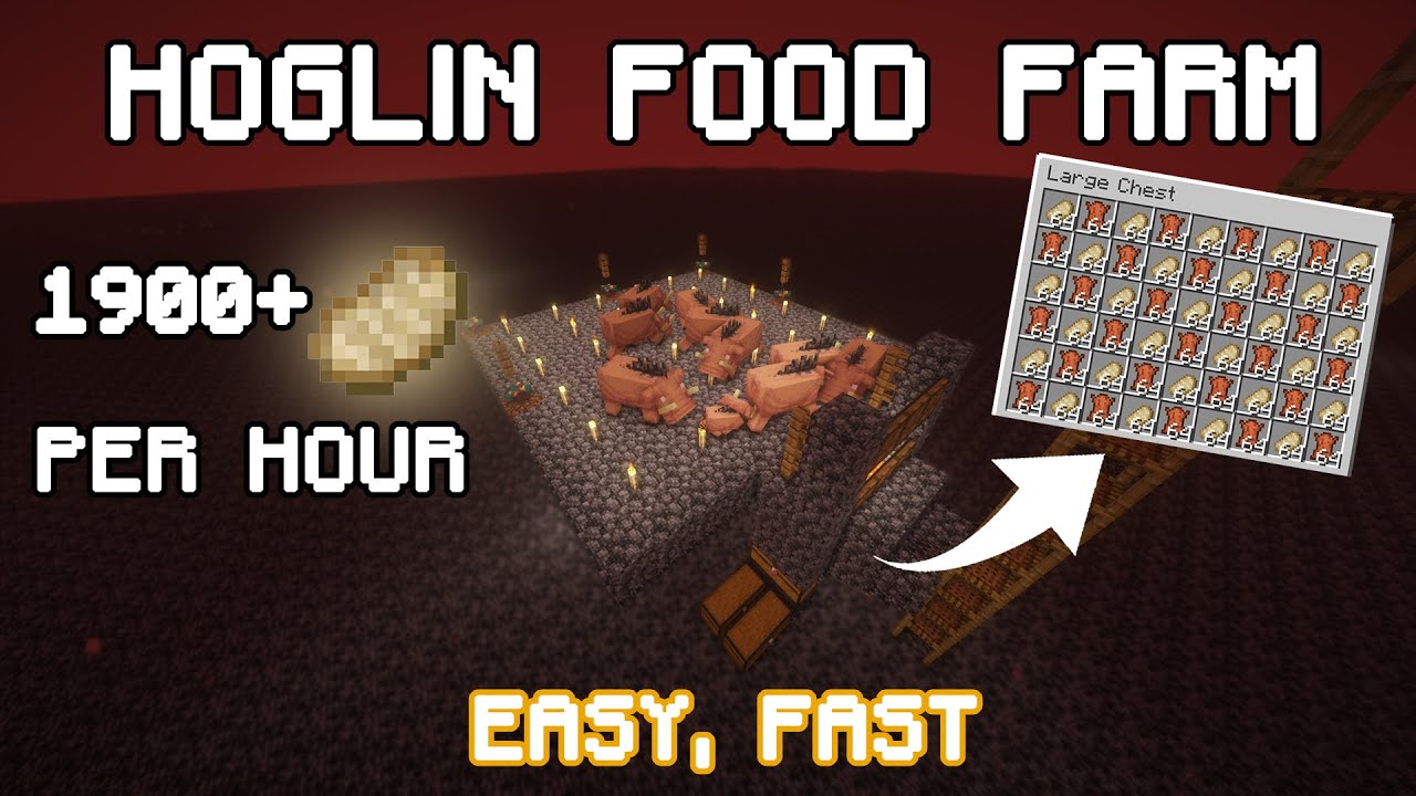 BEST Hoglin Food Farm In Minecraft - 1.20+ - YouTube