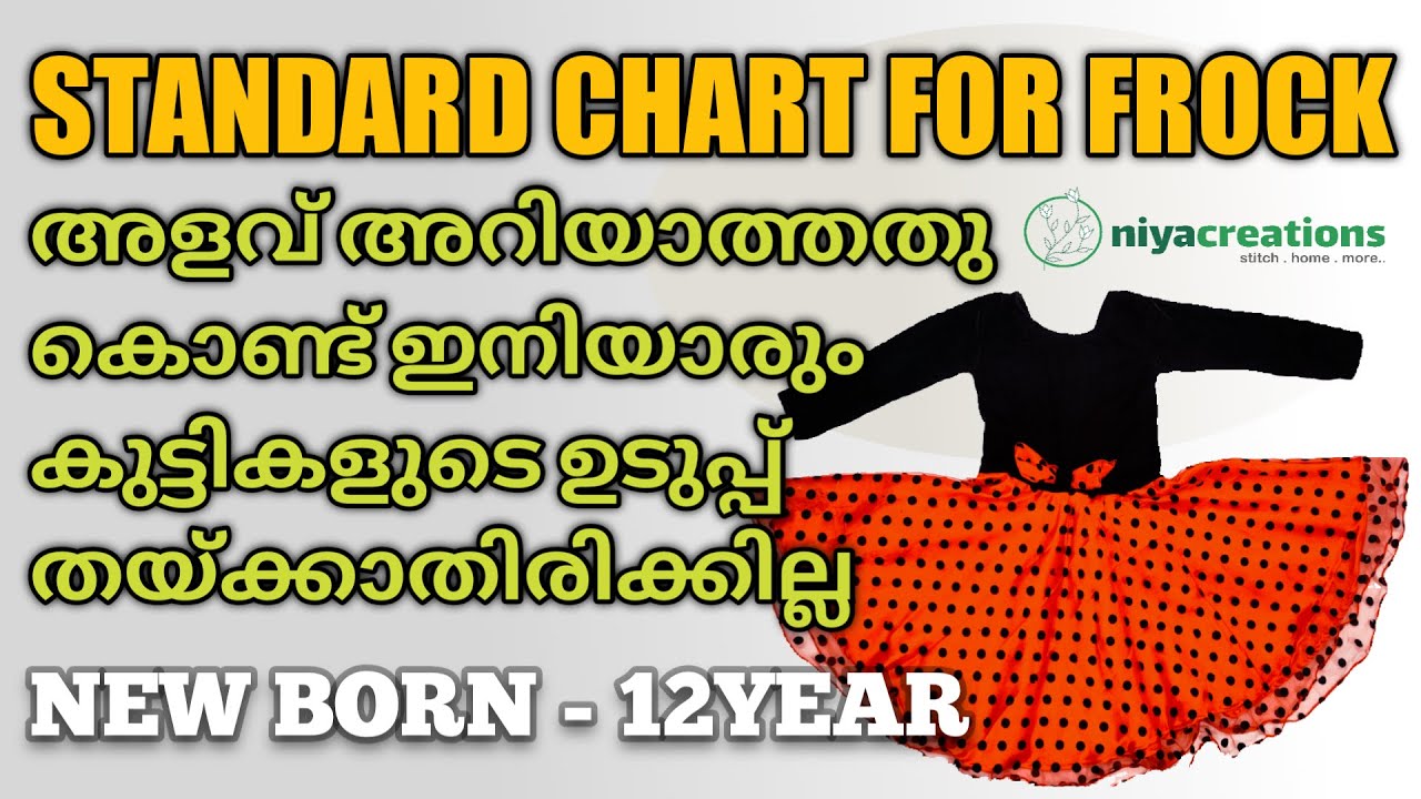 Standard Measurement Chart for Kids Frock | New Born to 12 year | Niya ...
