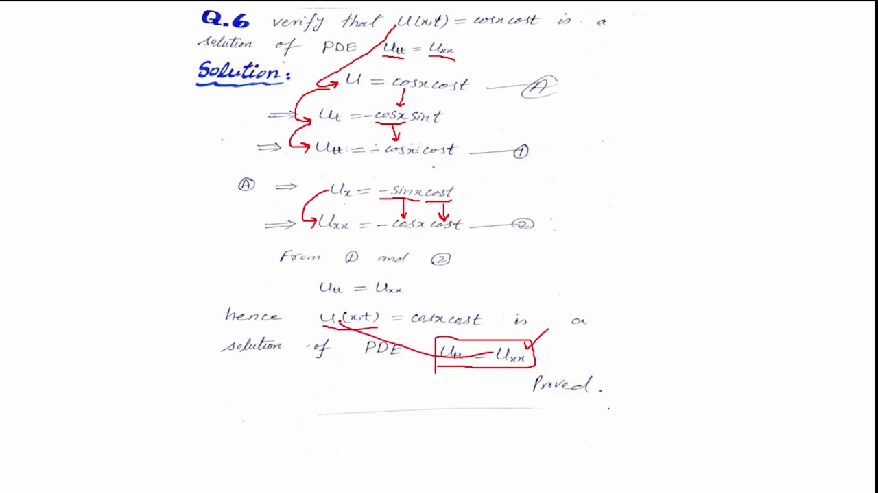 Solution of PDE || Solution of Partial Differential Equations || GMDC ...
